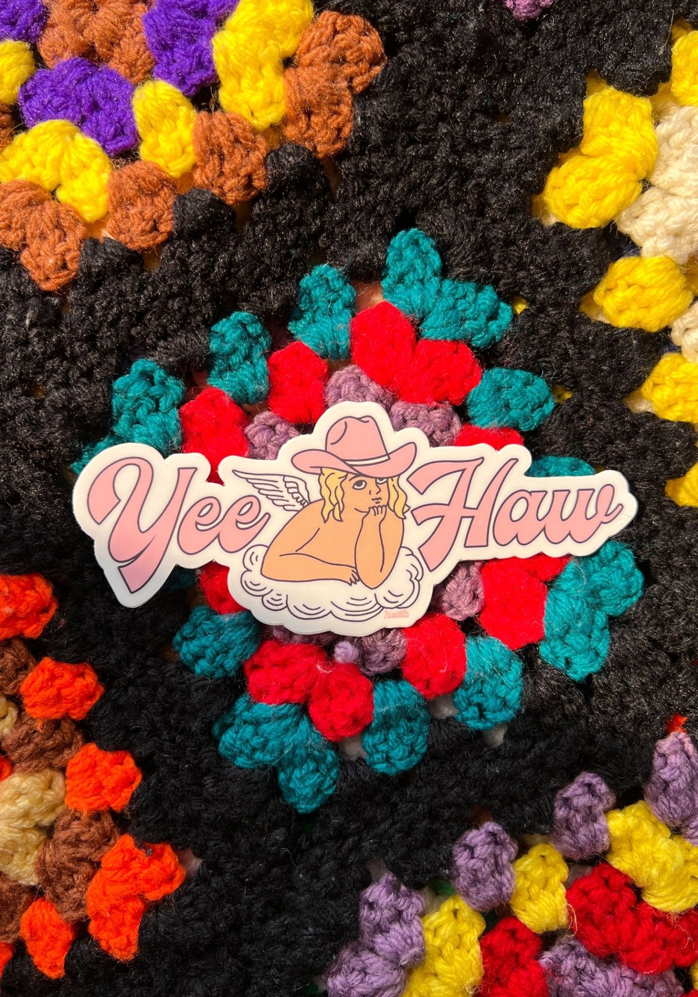 Yeehaw Angel Sticker by kaeraz | Cute Stickers Aesthetic | Cowgirl Stickers